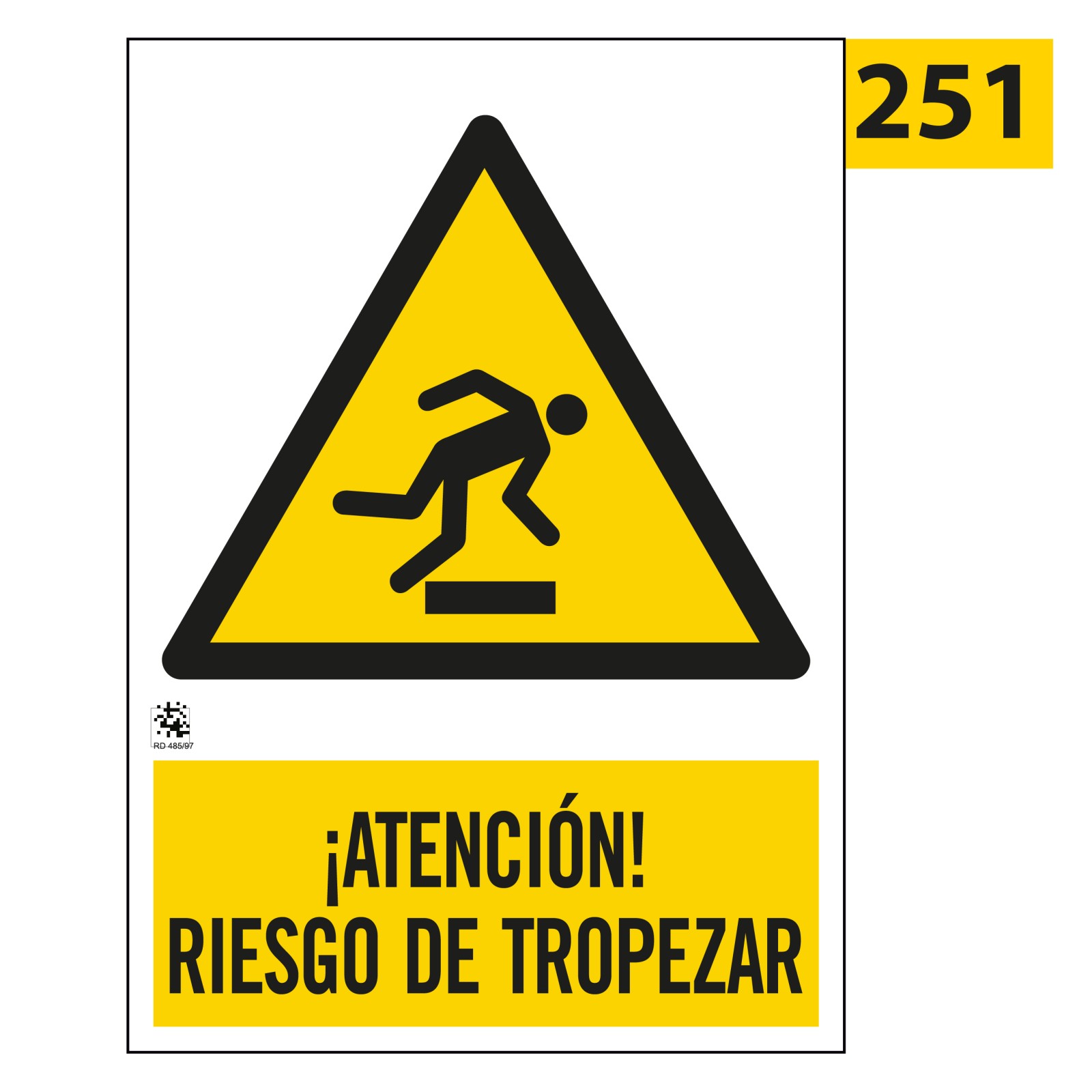 Señal de Atención Riesgo de Tropezar - SEÑALES ADVERTENCIA DE PELIGRO ...